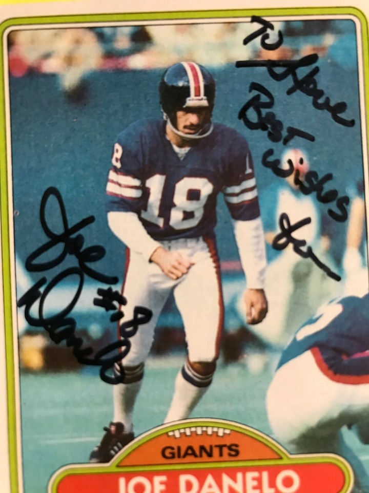 SIGNED JOE DANELO 1980 TOPPS FOOTBALL CARD AUTOGRAPH - GIANTS | eBay