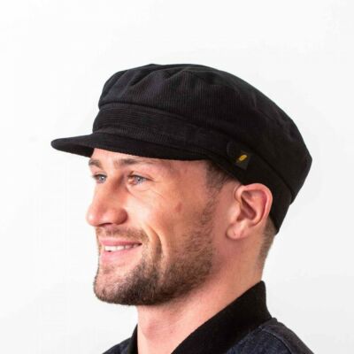 Skipper Cap Breton Cap or Mariners Hat made with Black Cord Corduroy Ireland | eBay