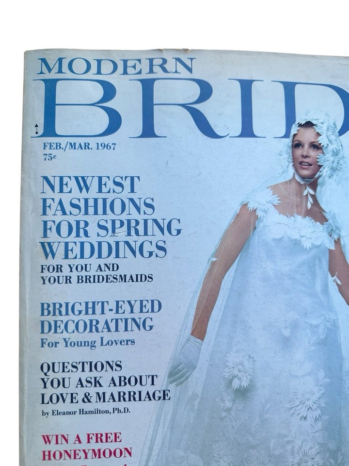 Vintage Modern Bride Magazine Feb Mar 1967 Wedding Fashion Bridal Ads ...