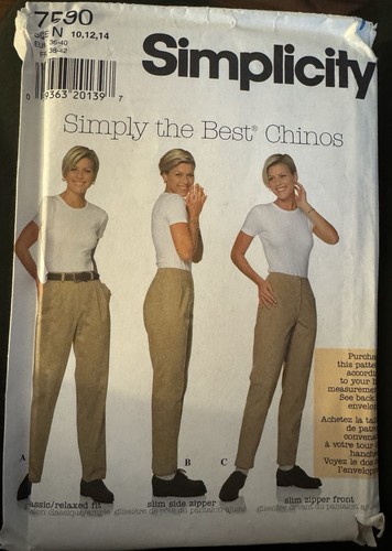 Simplicity Simply the Best pattern 7590 Misses' Chinos Pant sz 10, 12 ...