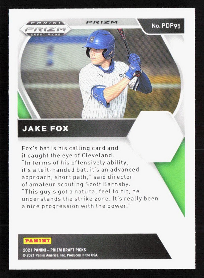 2021 Panini Prizm Draft Picks Jake Fox Blue Mojo #PDP95 | eBay