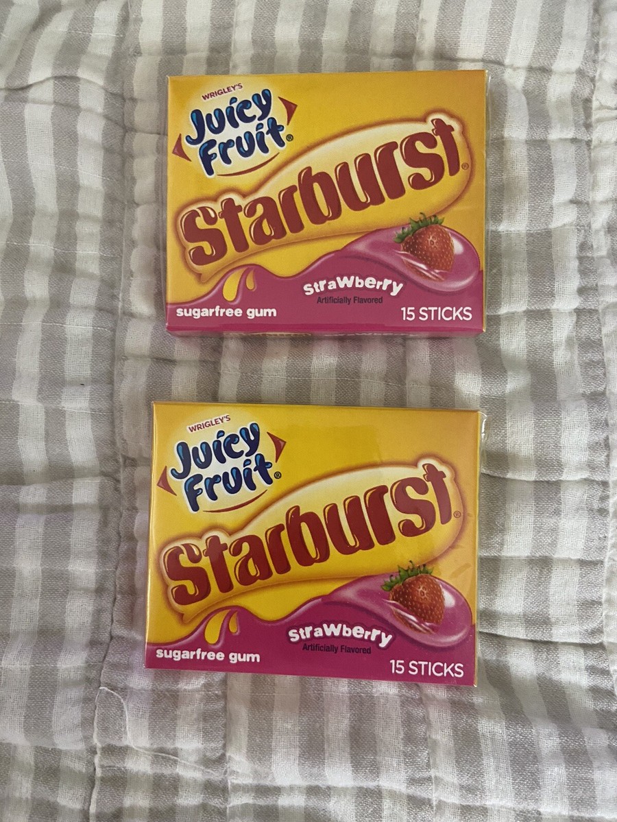 Juicy Fruit Starburst Strawberry Sugarfree Gum 10 Packs 2 Packs Juicy