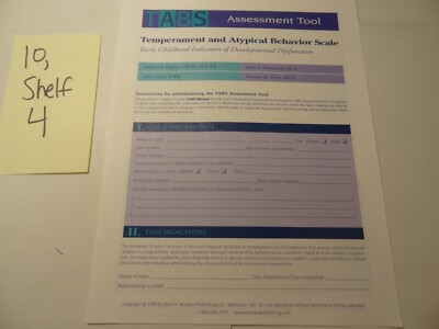 TABS Temperament and Atypical Behavior Scale Assessment Tool Form | eBay