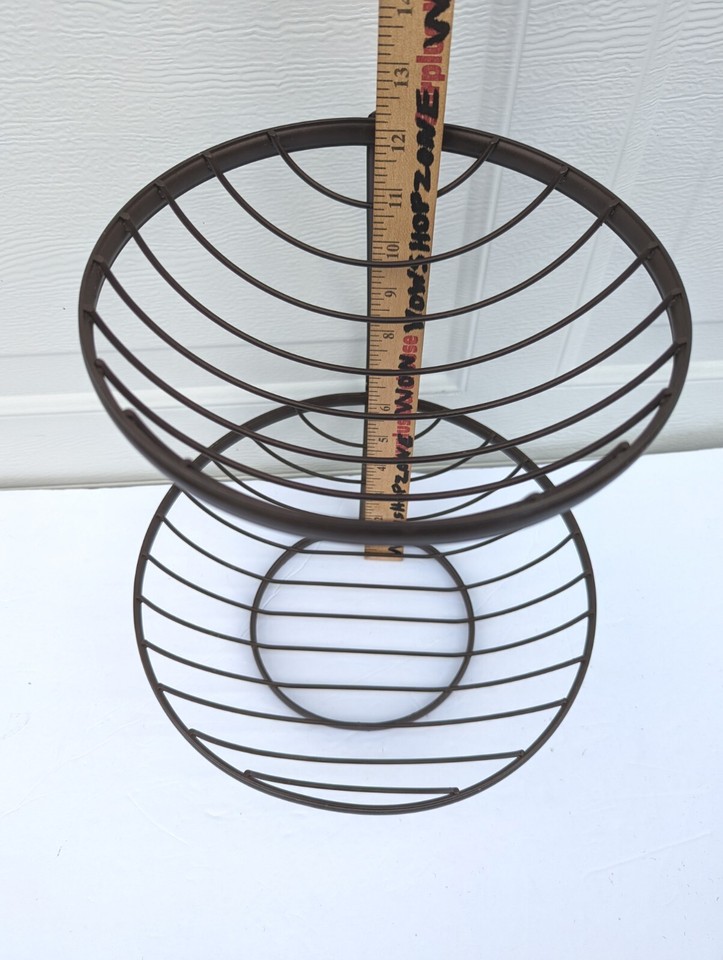 Spectrum Ashley 2 Tier Metal Fruit Vegetable Bowl Display Stand Bronze ...