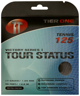 TIER ONE Tour Status BLACK - TENNIS STRING 1.25 - 12m Set - POWER ...