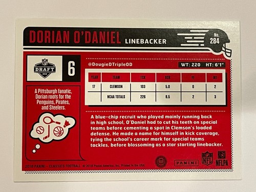 2018 Panini Classics - Rookies Dorian O'Daniel #284 Red Back /299 (RC ...