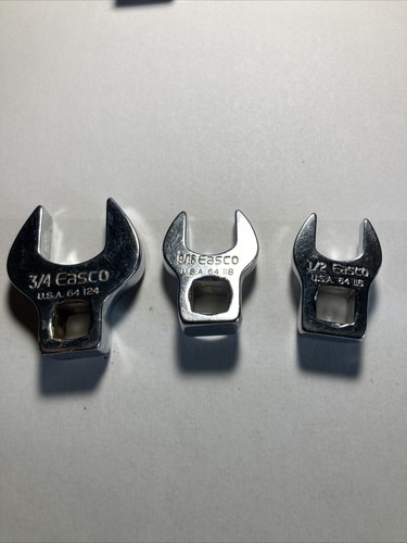 EASCO TOOLS 3 Crowfoot Wrench , Chrome, 3/8 in Dr, 3/4 9/16 & 1/2 “MADE ...