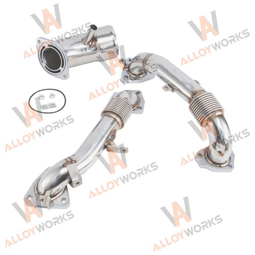 3.5" Turbo Intake Horn+Stainless Up Pipes Fit 17-19 GMC Chevy 6.6L L5P ...