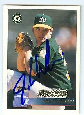 John Wasdin autographed baseball card (Oakland Athletics) 1996 Topps ...