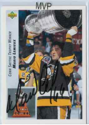 MARIO LEMIEUX SHARP AUTOGRAPH on CARD (Not Authendicated) Pittsburgh ...
