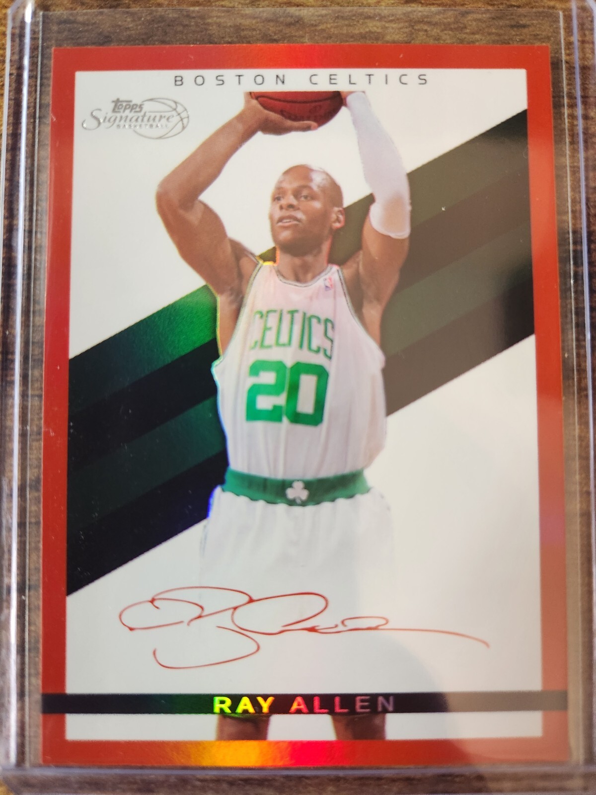 2008-09 Topps Signature Ray Allen Red Facsimile 132/869 #TS-RAL Boston ...
