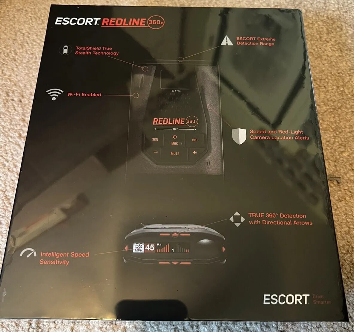 Escort Redline 360c Radar Speed Detector System GPS Laser Extreme Range ...