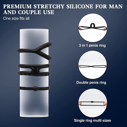 6 Set Cock Rings Silicone Rubber Penis Ring Soft for Men Sex Toy Adjustable | eBay