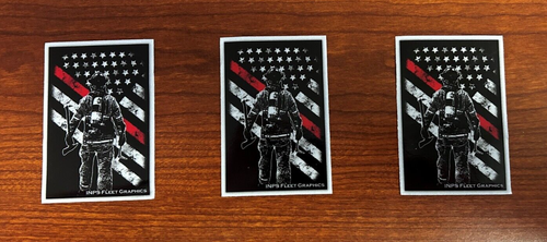 3 PACK Red Lives Matter Firefighter American Red Line USA Flag Decal ...