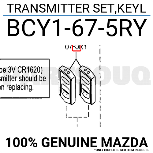 BCY1675RY Genuine Mazda TRANSMITTER SET,KEYL BCY1-67-5RY | eBay