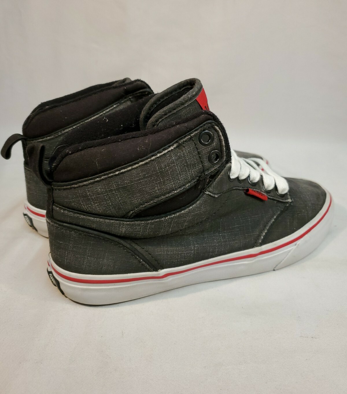 VANS 721356 Hit Top Gray Red White Skateboard Shoes Men's Size 7.5 ...