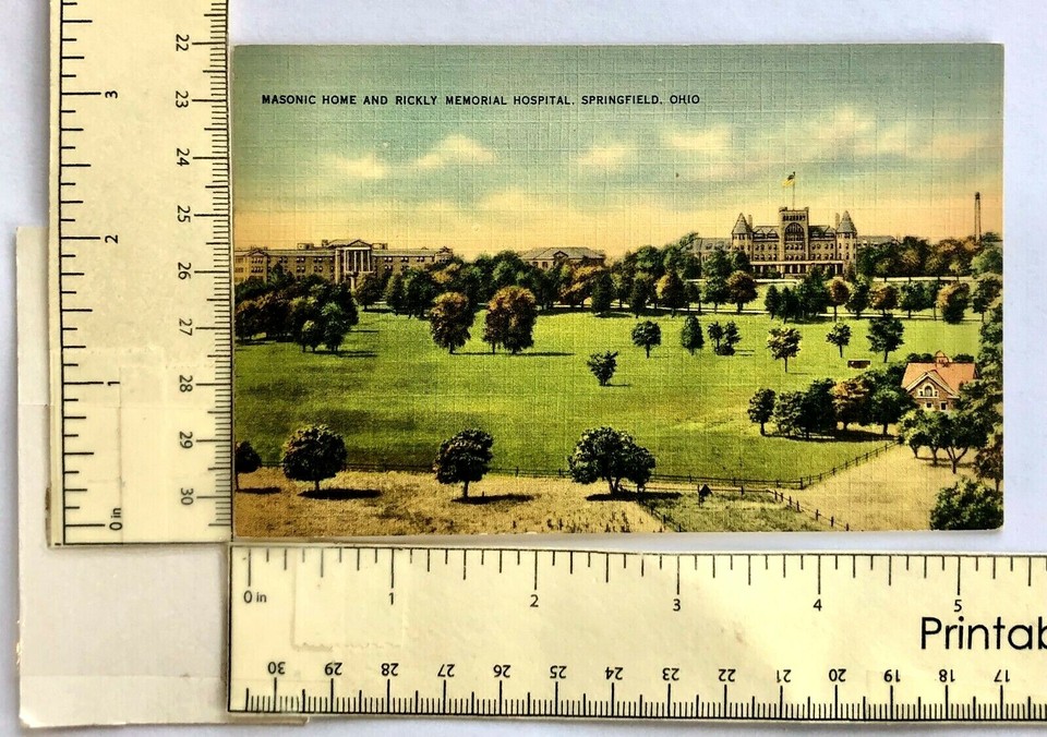 1950s Springfield Ohio OH Masonic Home Rickly Memorial Hospital Vtg ...