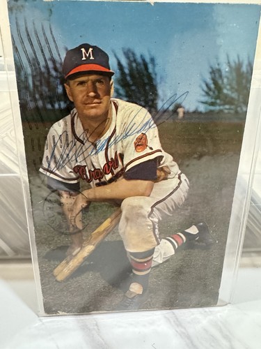 Warren Spahn Milwaukee Braves Signed Color Postcard 1962 Postmarked ...