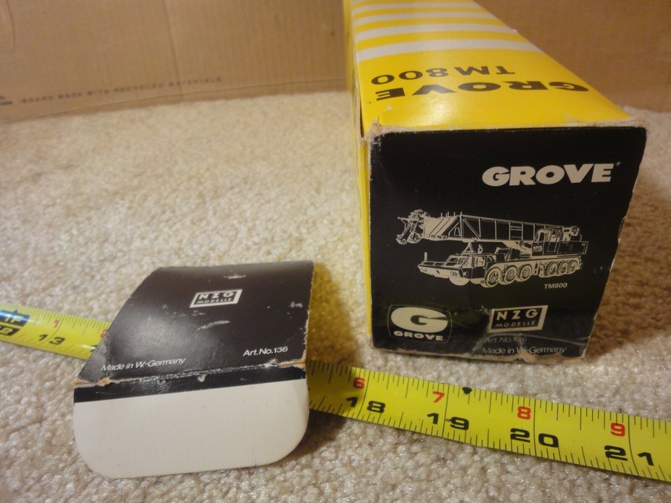 Vintage NZG 136 Grove TM800 mobile construction crane. 1/55 scale ...