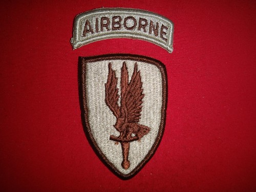 2 US Army Desert Tan Patches: AIRBORNE Arc + 1st AVIATION BRIGADE Patch ...