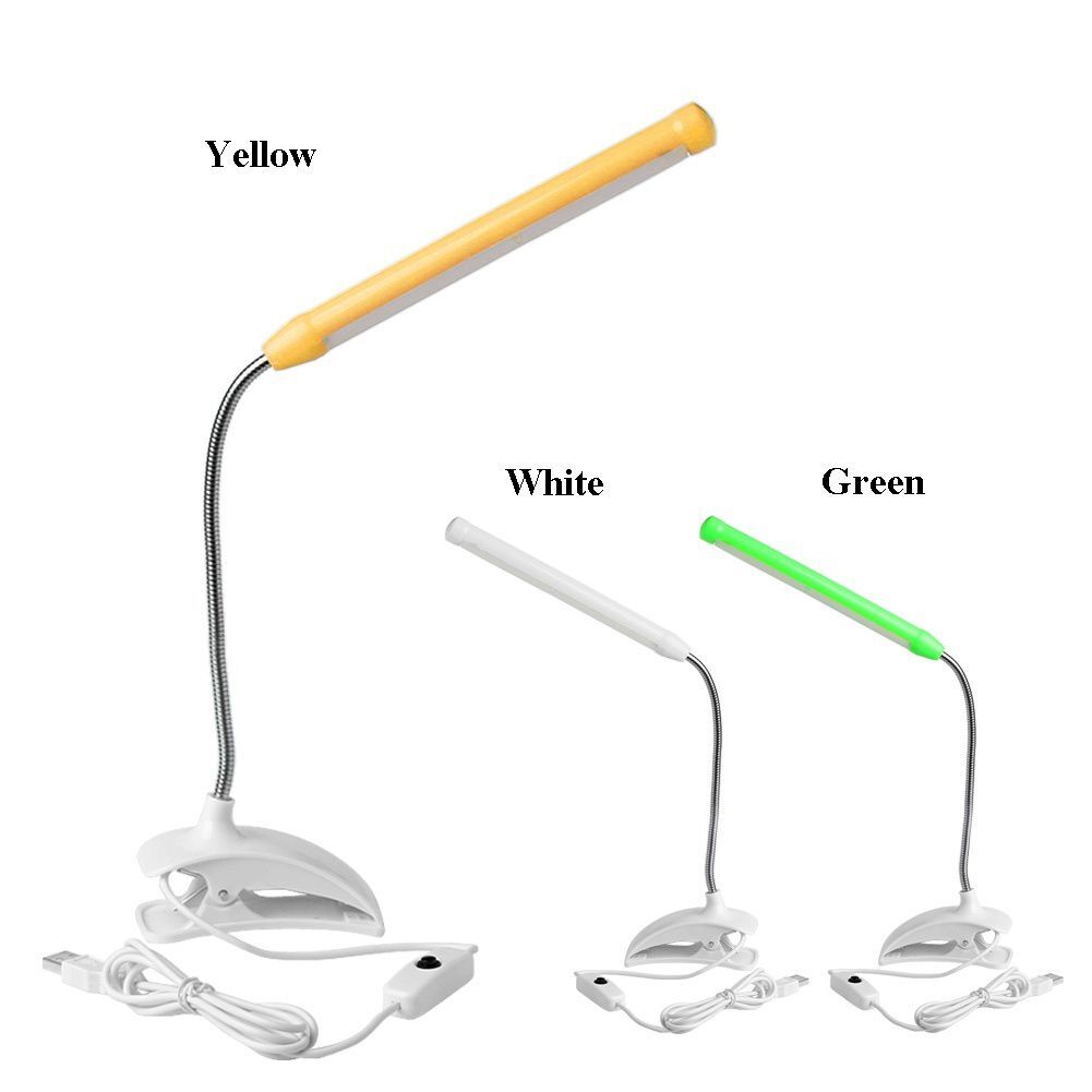 Bedside Adjustable Usb Table Lamp Clip-On Clamp Led Reading Light Desk ...