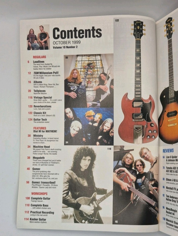 The Guitar Magazine October 1999 Vol 10 No 2 Brian May Queen Red ...