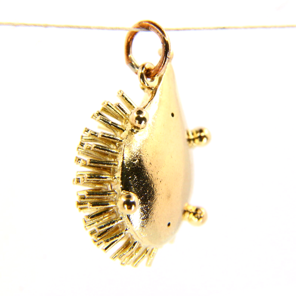 Vintage 9ct Gold Hedgehog Pendant Yellow Gold Animal Charm Perfect for ...