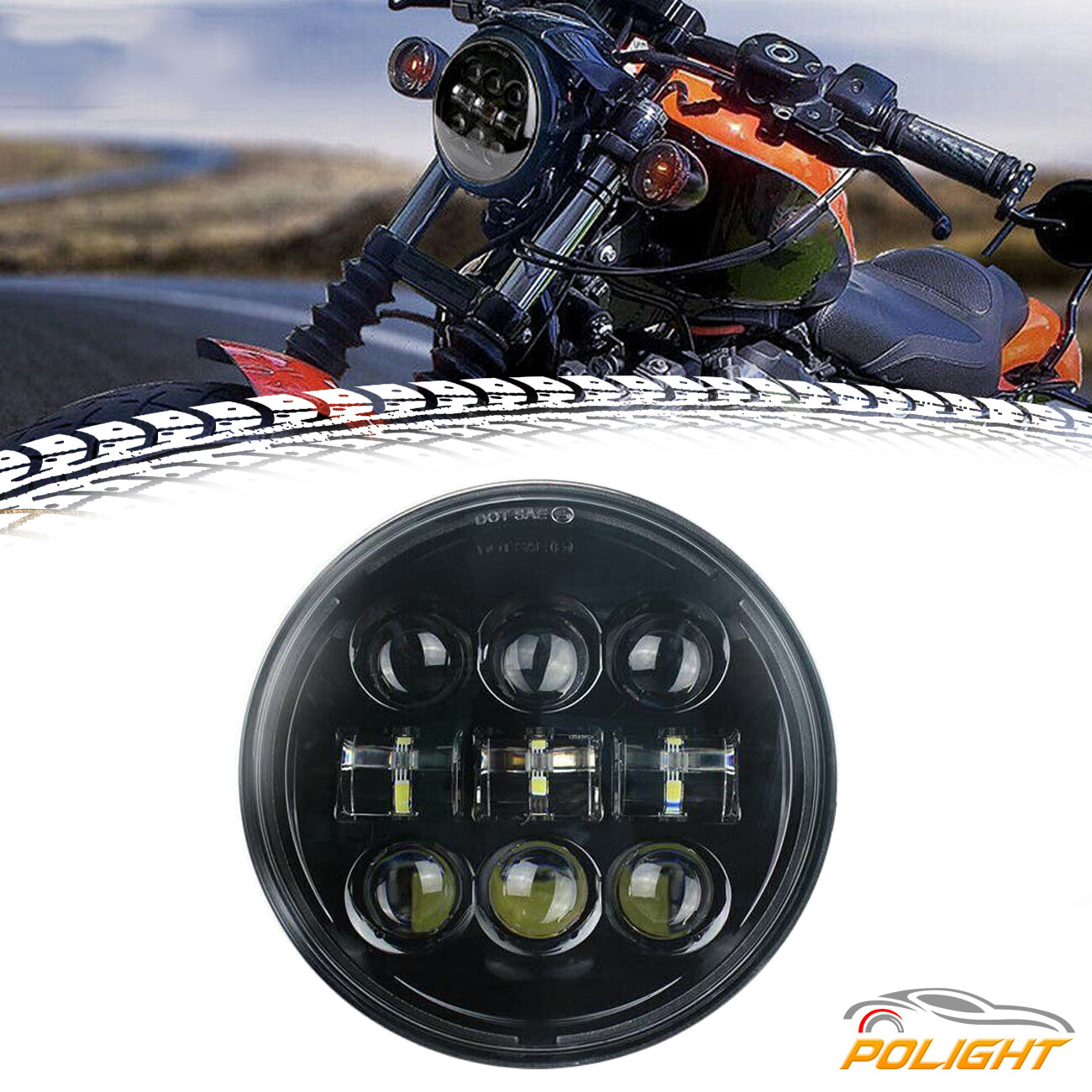 DOT 5.75'' Inch Motorcycle LED Headlight Sealed Projector Hi-Lo Beam ...
