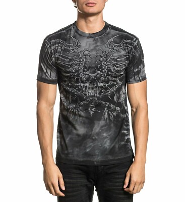 Xtreme Couture by Affliction Iron Bones Skull UFC MMA Biker Tattoo T ...