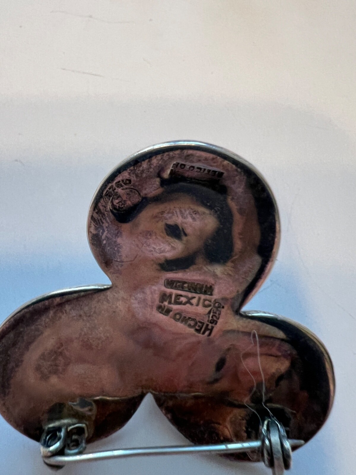 Vintage Mexican 925 sterling silver amethyst large swirl brooch pin w ...