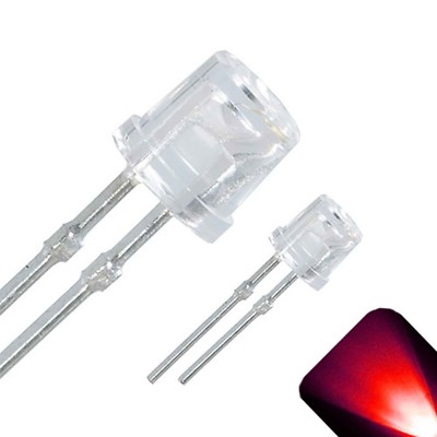 10 x LED 3mm Red Ultra Bright Flat Top Wide Angle LEDs Light Lamp RC ...