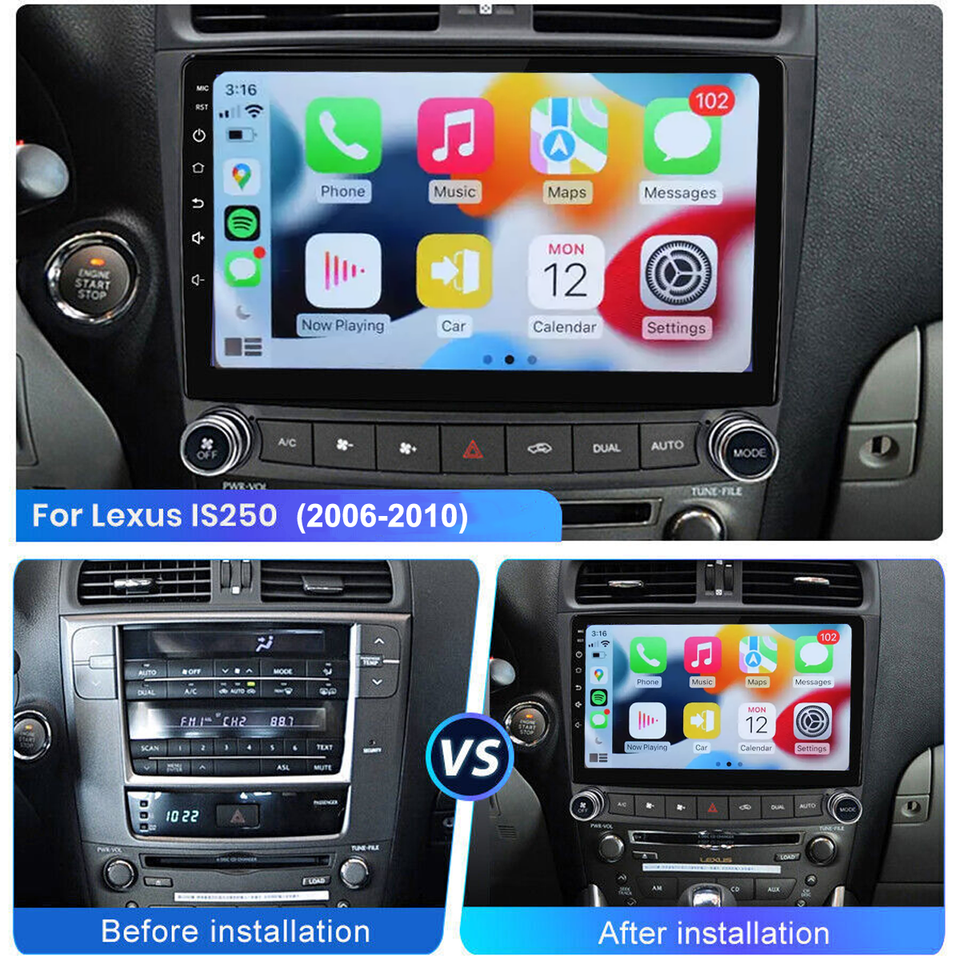 For Lexus IS250 IS350 2006-2012 Android Car Stereo Radio Apple Carplay ...