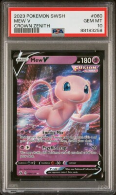 Pokémon TCG Mew V Crown Zenith 060/159 Holo Ultra Rare PSA 10 Gem Mint ...