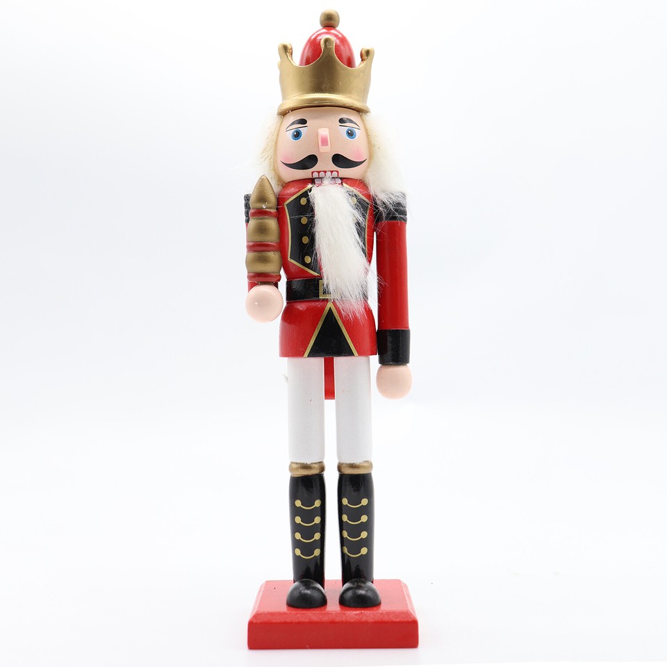30cm 12" Christmas Wooden Nutcracker Soldier Puppet Guard Statue Xmas ...