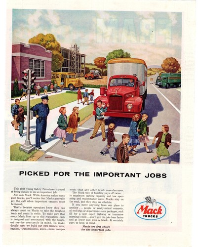 1955 Mack Trucks Picked For The Important Jobs Single Page Print Ad ...