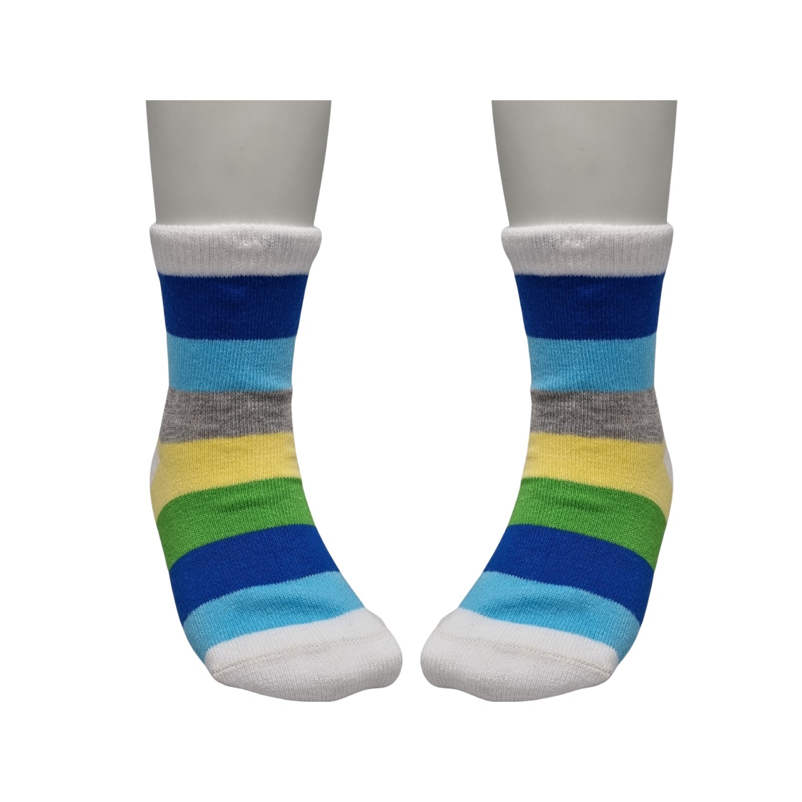 Boys Girls Striped Socks Rainbow Colour Cotton Rich 5-pack Ankle Kid ...