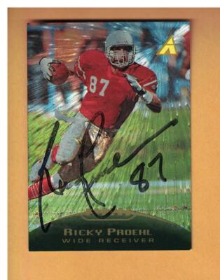 Ricky Proehl AUTOGRAPHED 1995 PINNACLE TROPHY COLLECTION CARD ARIZONA ...