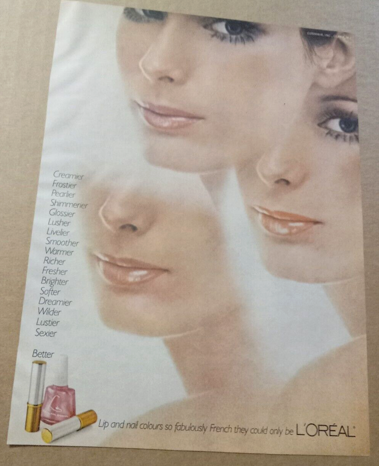 1971 print ad page - L'Oreal cosmetics Beautiful girl face Loreal ...