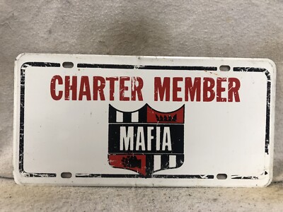 Vintage 1960's Original " CHARTER MEMBER MAFIA " Front Booster License ...