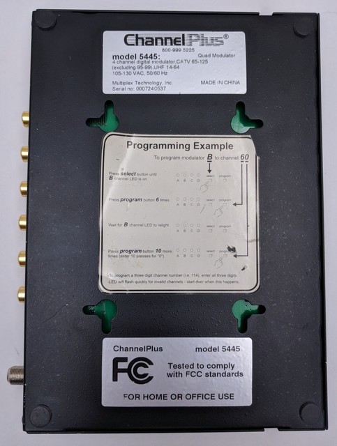 Channel Plus Model 5445 Quad Modulator 4 Digital CATV 65-125 for sale ...