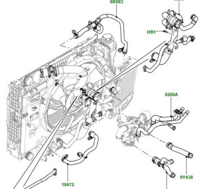 GENUINE RANGE ROVER 4.4 V8 2010-2012 EGR COOLER HOSE LR022660 (SEND REG ...