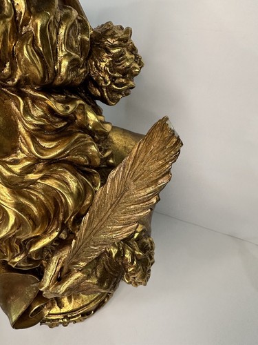 Boxed Antique Style Faux Gold Leaf Santa Bust Statue Figure Costco Art ...