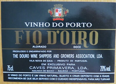 Etiquettes vin PORTUGAL PORTO FIO D' ORO The Douro Wine Shippers ...