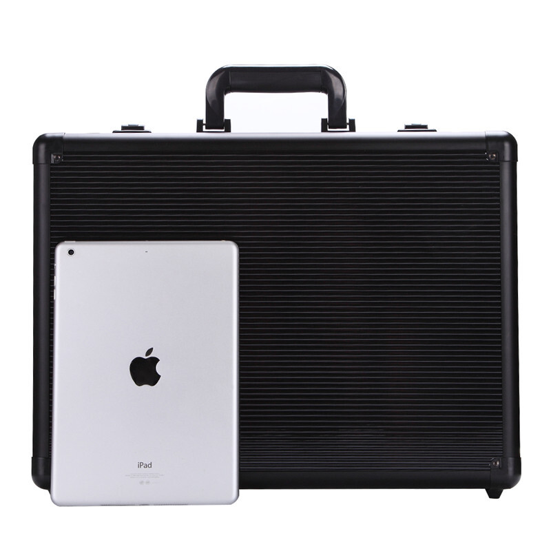 Black Aluminum Hard Briefcase with Foam Protection Business Flight ...