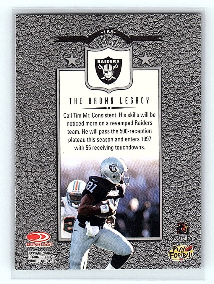 1997 Donruss Legacy Tim Brown Los Angeles Raiders #188 | eBay