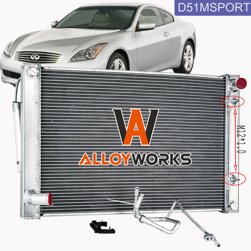 3 Row Radiator+Condenser Combo For 2008-2013 Infiniti G35 G37 Nissan ...