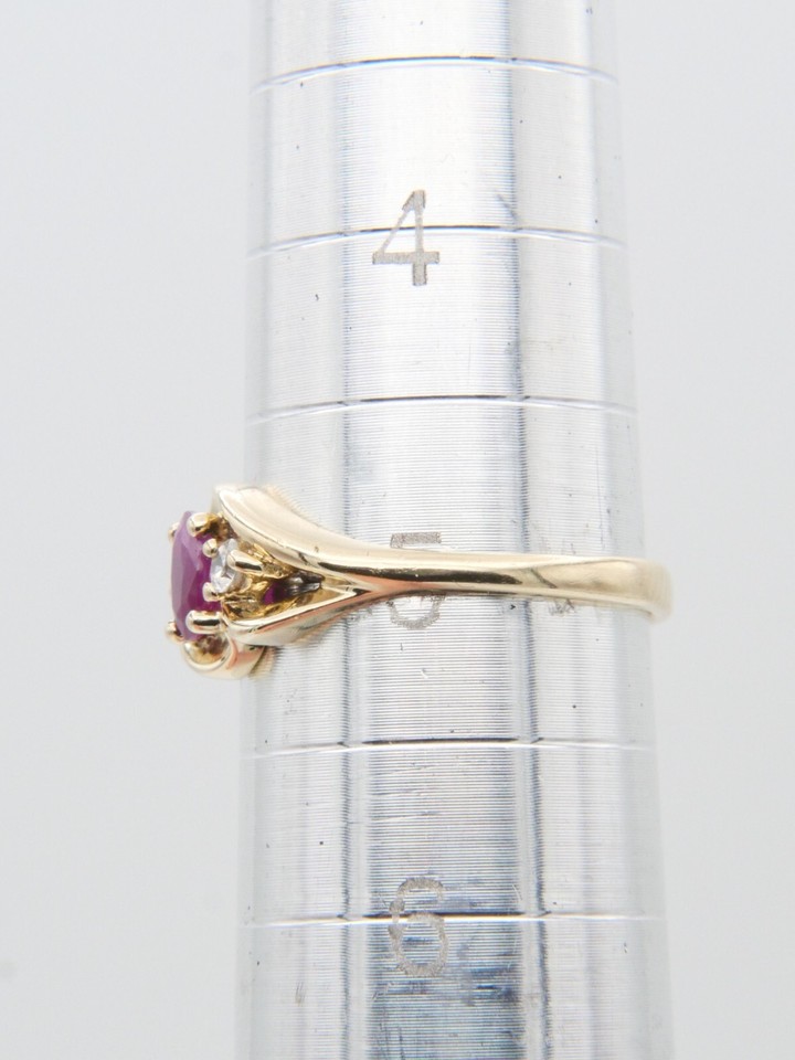 10K Yellow Gold Ruby and Diamond Women's Ring | eBay