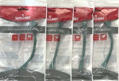 Lot of 4 Intellinet Cat6 0.5ft UTP Networking Cable Green Molded | eBay