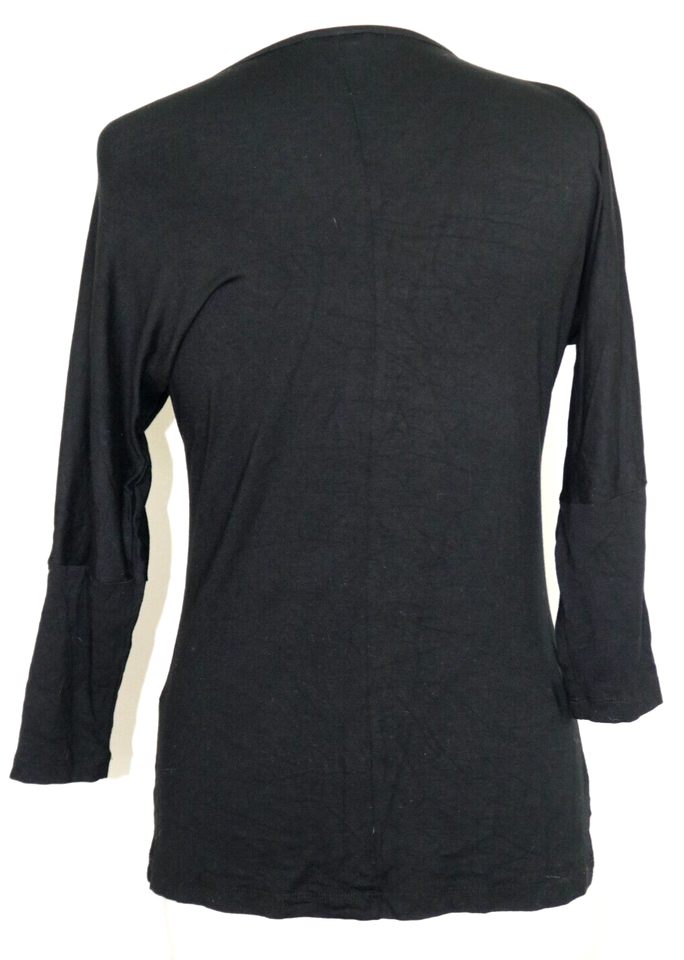 Women's Top - 1/2 Zip Front - Venus Long Sleeve Black -3/4 Sleeve ...