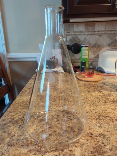 Pyrex Corning 4000 mL Graduated Erlenmeyer Flask Beaker 14.25" X 8" | eBay